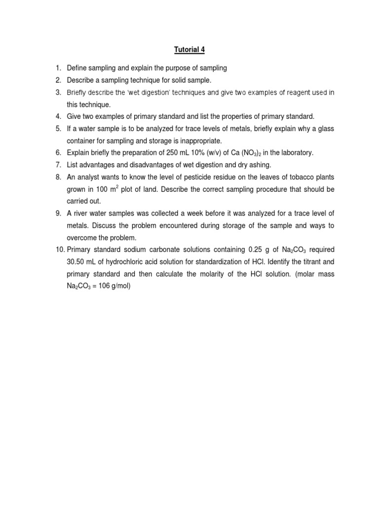 CHM256 - Tutorial 4 PDF | PDF