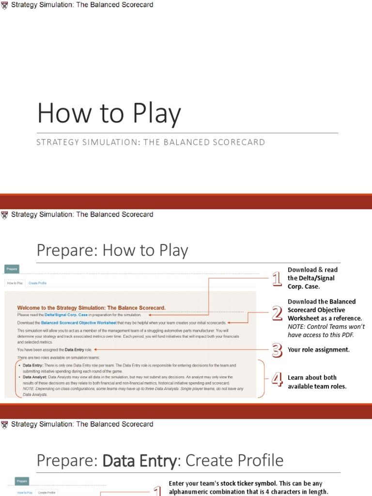 How To Play: Strategy Simulation: The Balanced Scorecard | PDF | Budget | Computing