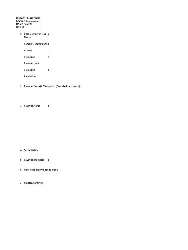 Lembar Assessment | PDF