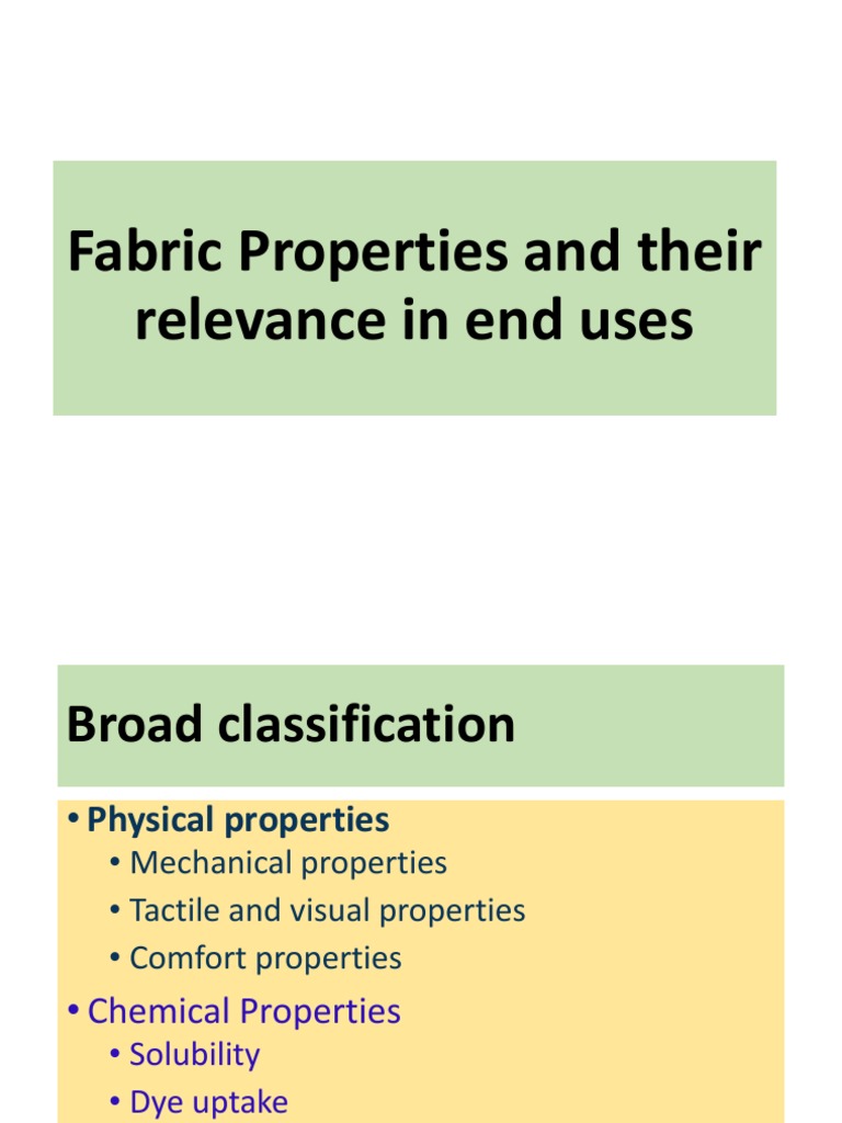 Fabric Properties and Their Relevance in End Uses | PDF | Heat Transfer ...