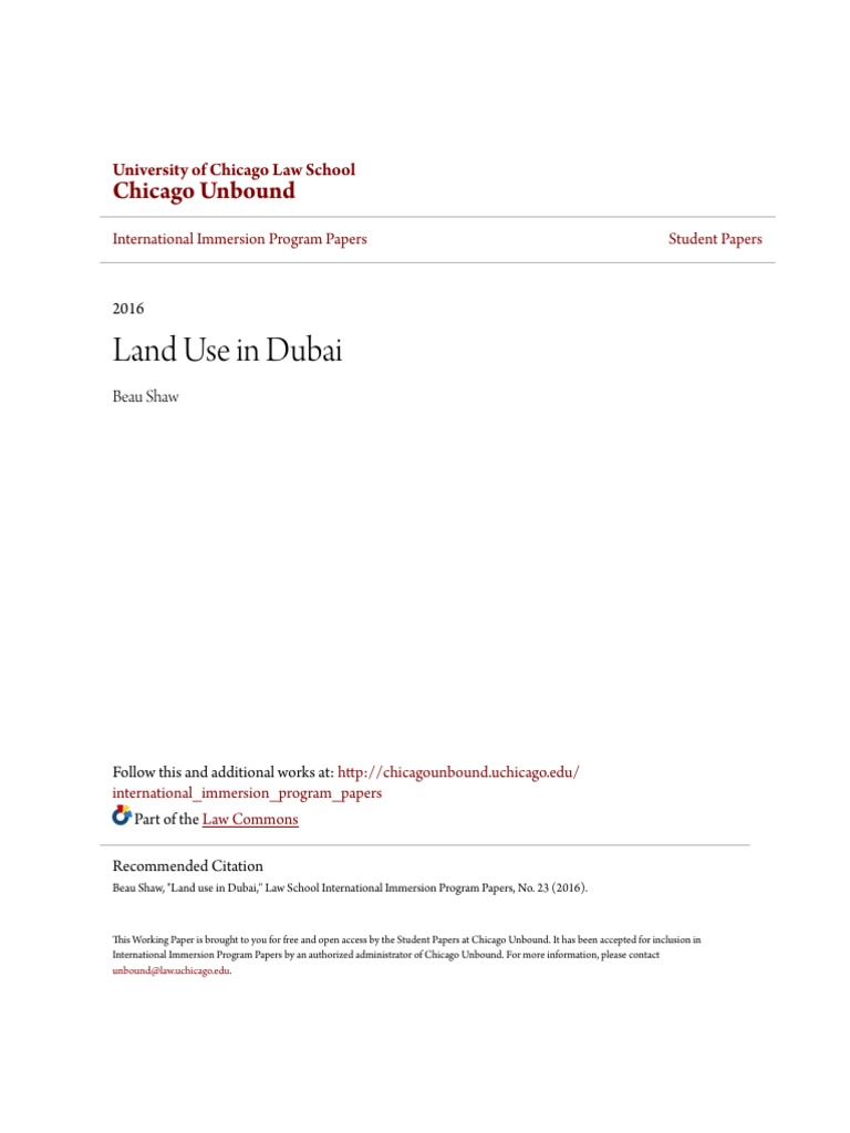 Land Use in Dubai | PDF | Zoning | Dubai