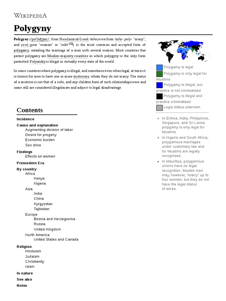 Polygyny | PDF | Polygamy | Marriage