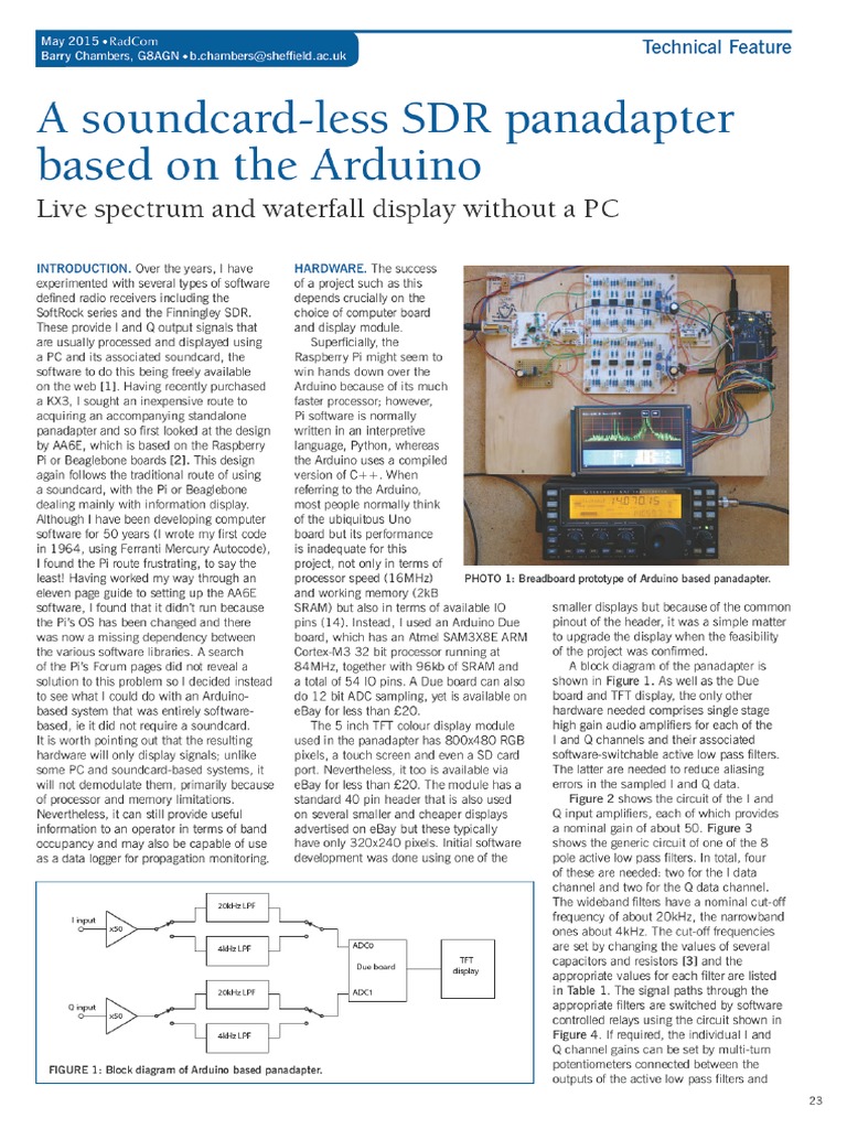 Arduino Based SDR Panadapter Project | PDF