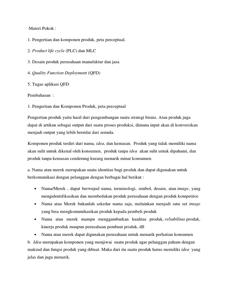 Materi Pokok Manajemen Operasi Sap 2 | PDF