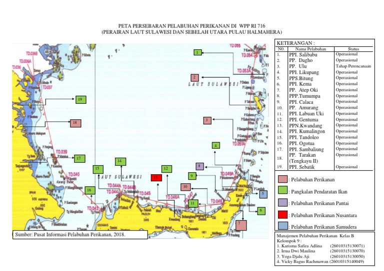 Peta Persebaran Pelabuhan Perikanan Di WPP Ri 716 | PDF