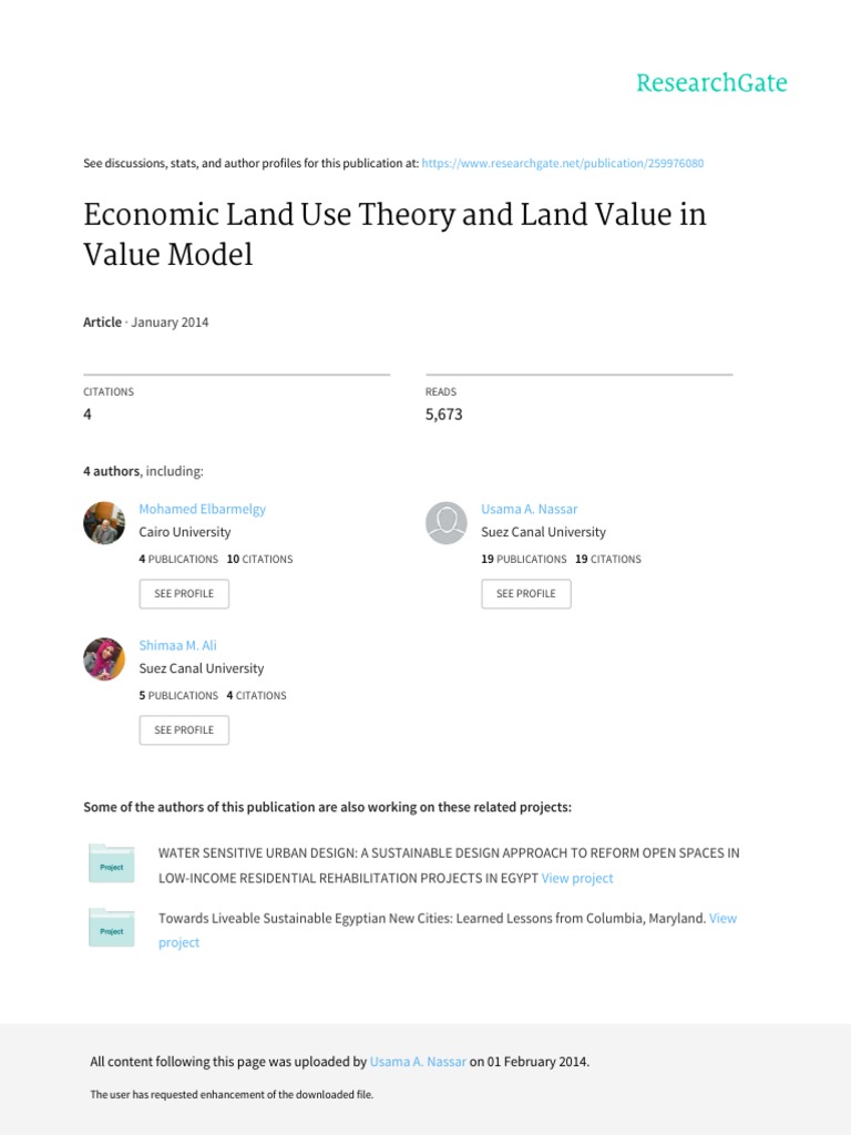 Economic Land Use Theory and Land Value in Value Model | PDF | Economic ...