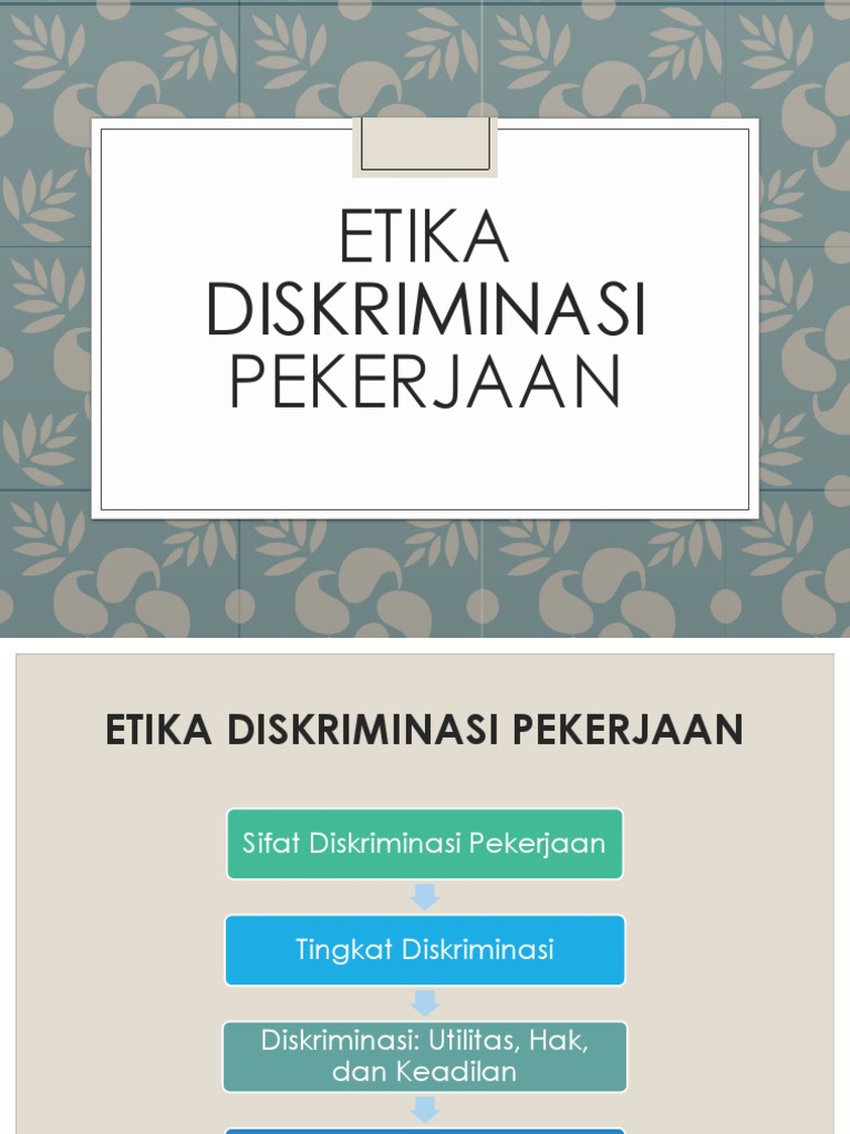Etika Diskriminasi Pekerjaan | PDF | Pengembangan Diri | Gaya Hidup