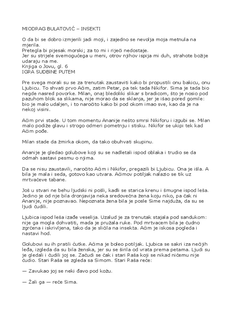Miodrag Bulatovic - Insekti PDF | PDF