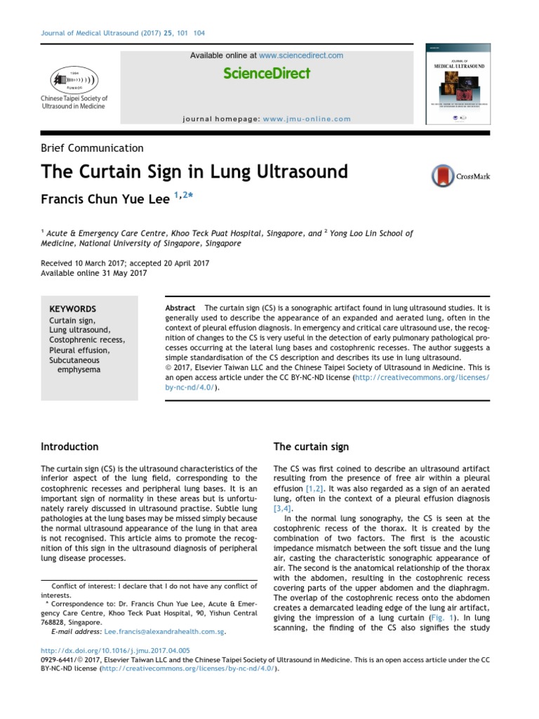 The Curtain Sign in Lung Ultrasound: Sciencedirect | PDF | Lung ...