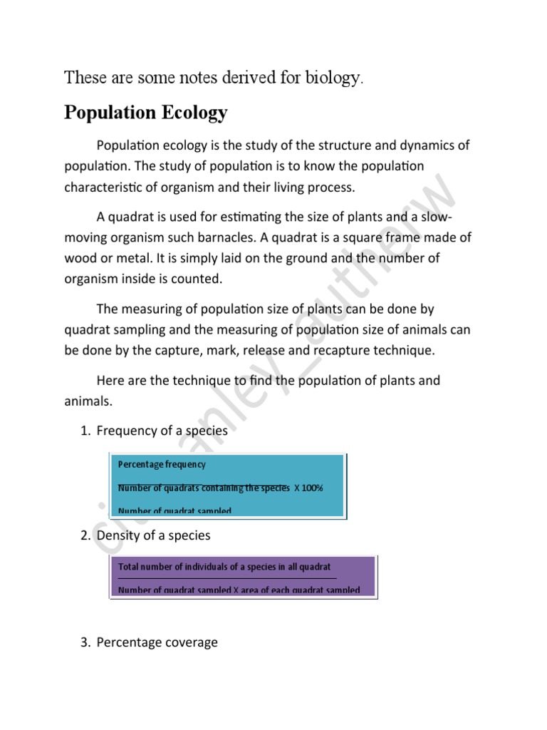 Population Ecology Techniques Explained | PDF | Social Science