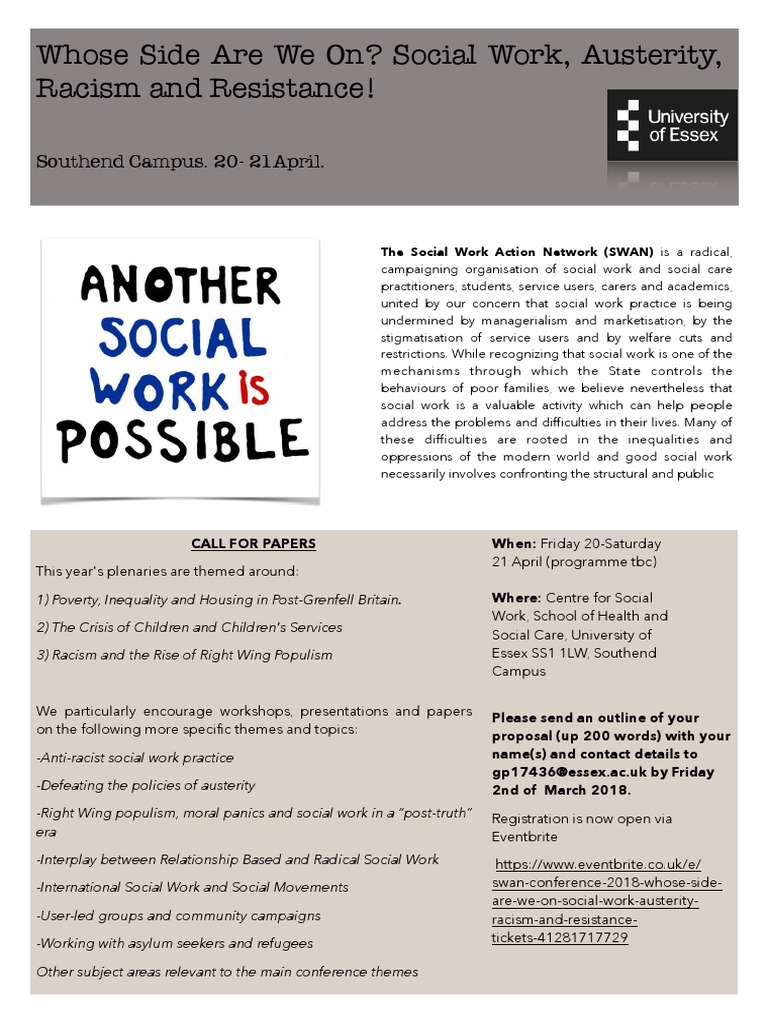 Whose Side Are We On? Social Work, Austerity, Racism and Resistance ...