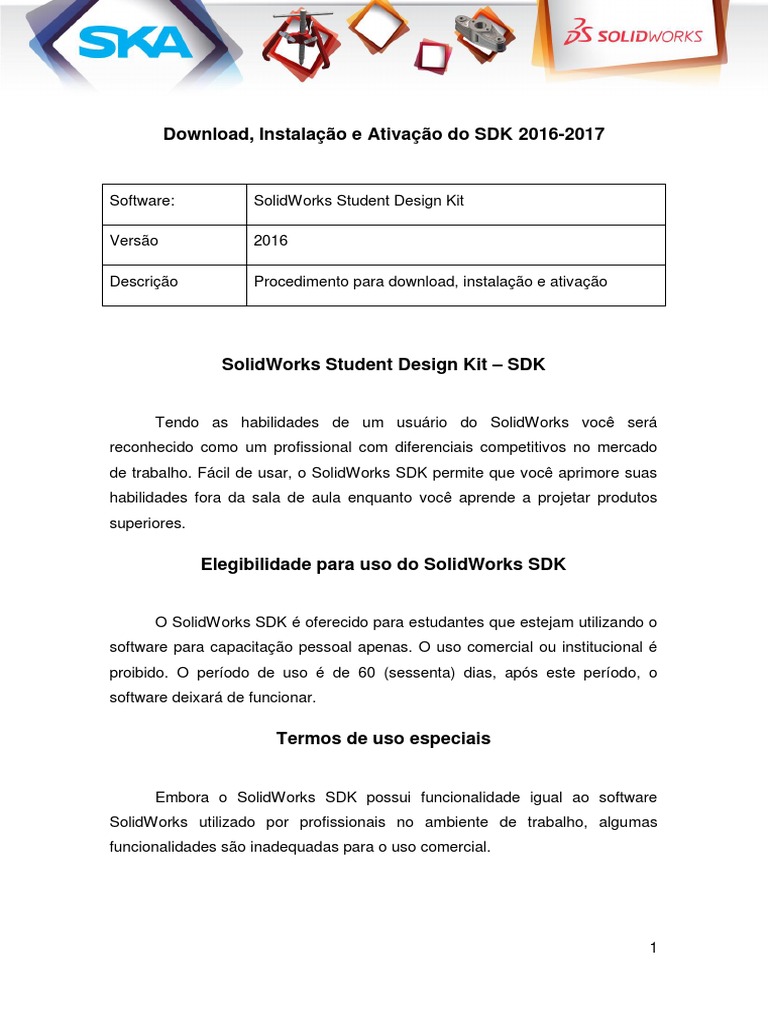 Instalação SolidWorks Student Design Kit 2016-2017 | Download grátis ...