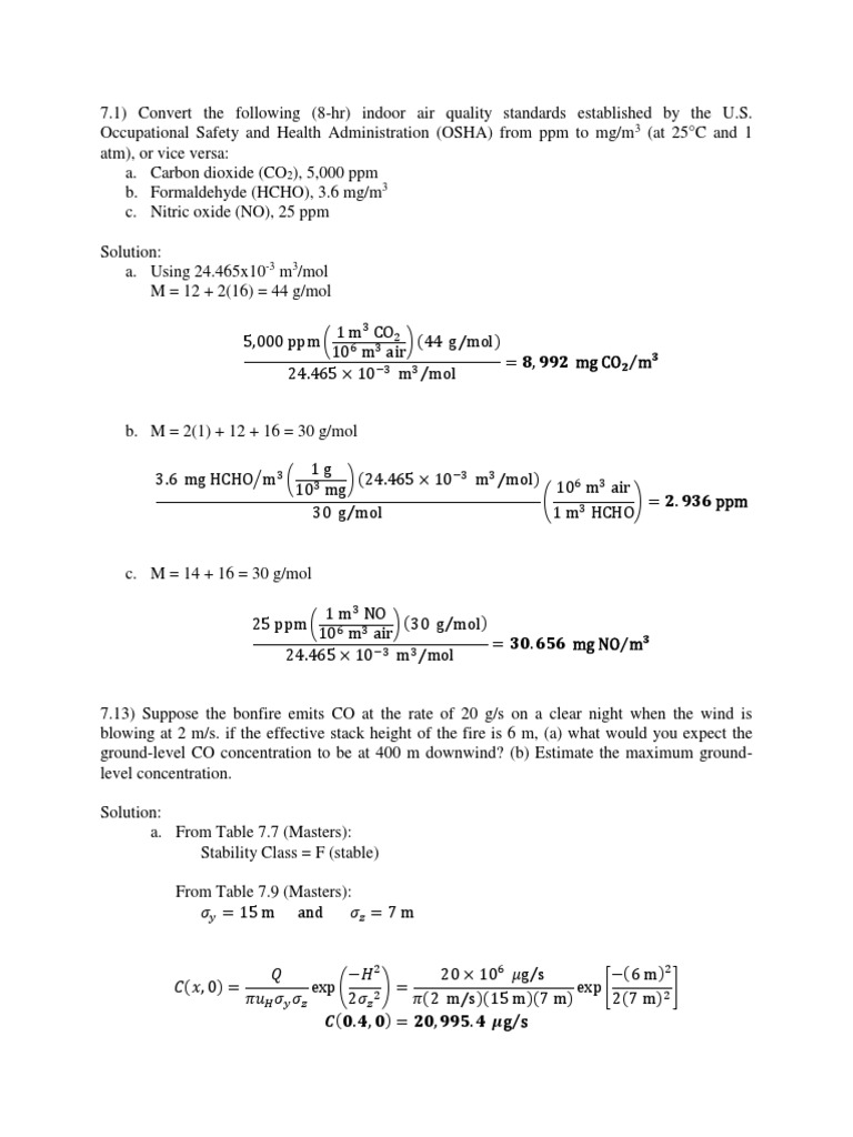 Indoor Air Quality Standards Conversion | PDF | Carbon Dioxide | Parts ...