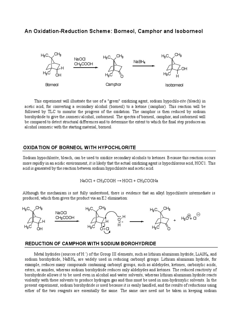 Oxidation-Reduction of Borneol PDF | PDF | Thin Layer Chromatography ...