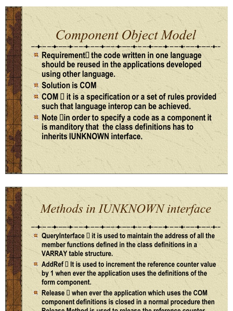 Component Object Model Pdf Component Object Model Class Computer Programming