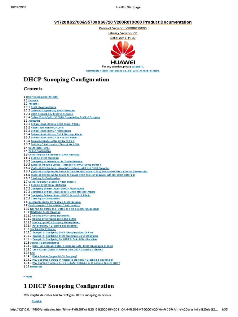 DHCP Snooping | PDF | Ip Address | Internet Protocols