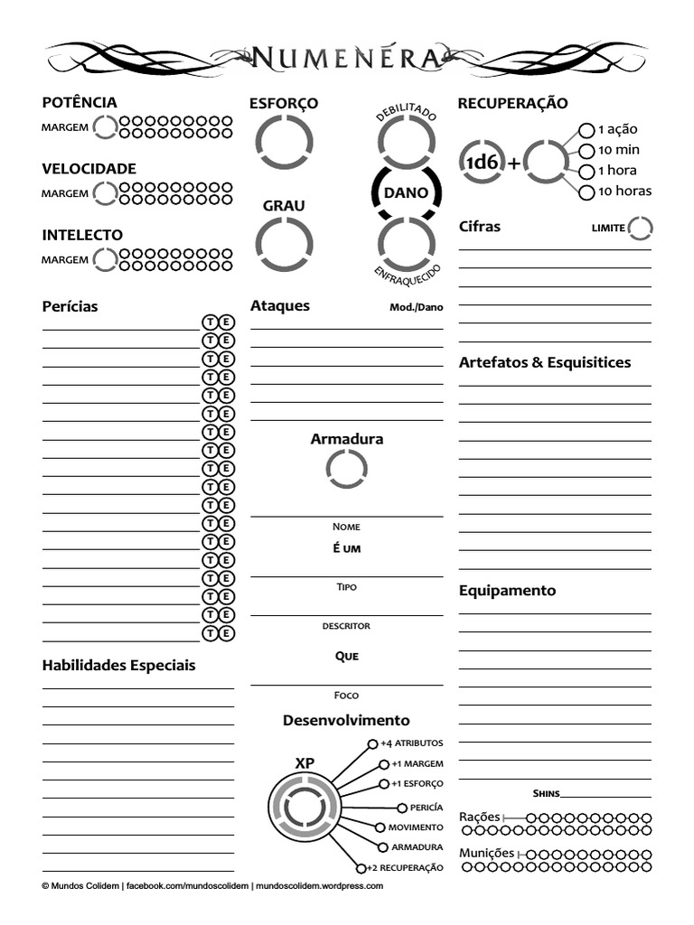 Ficha Numenera PT-BR v2 | PDF