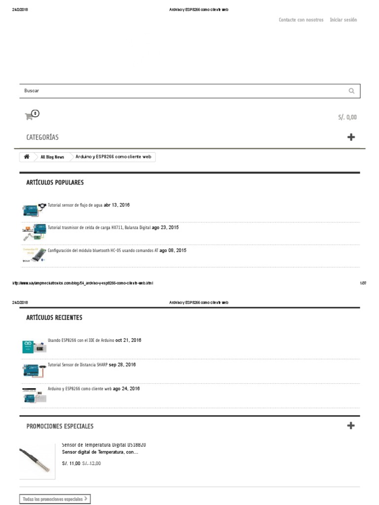 Arduino y ESP8266 Como Cliente Web | PDF | Servidor web | Internet y web Arduino y ESP8266 Como Cliente Web | PDF | Servidor web | Internet y web