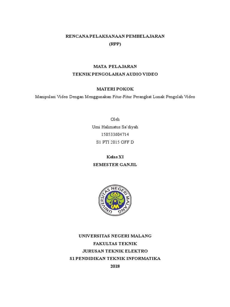 RPP Tpav Revisi | PDF