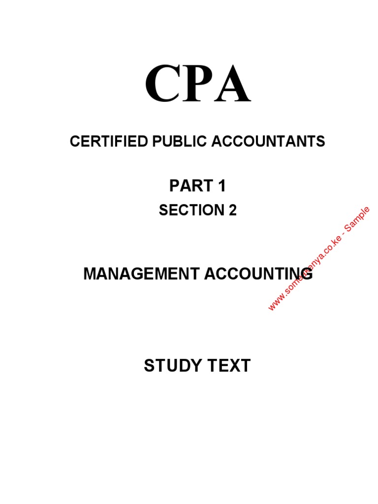 Management Accounting - Sample | PDF | Cost Accounting | Management ...