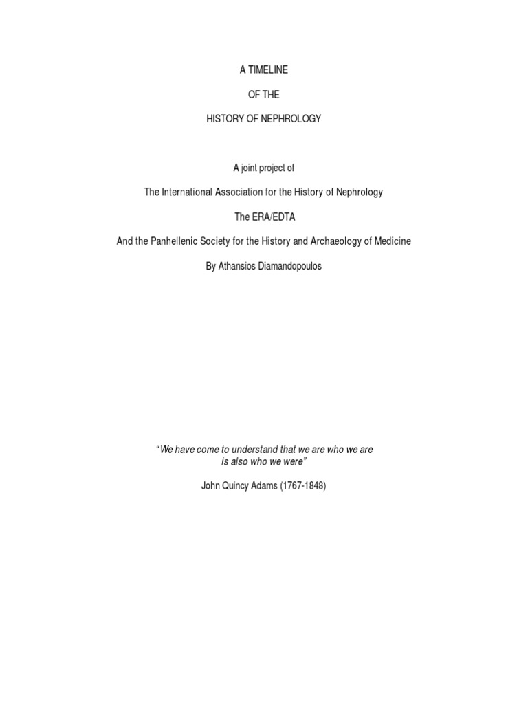 A Timeline History of Nephrology | PDF | Kidney | Medicine