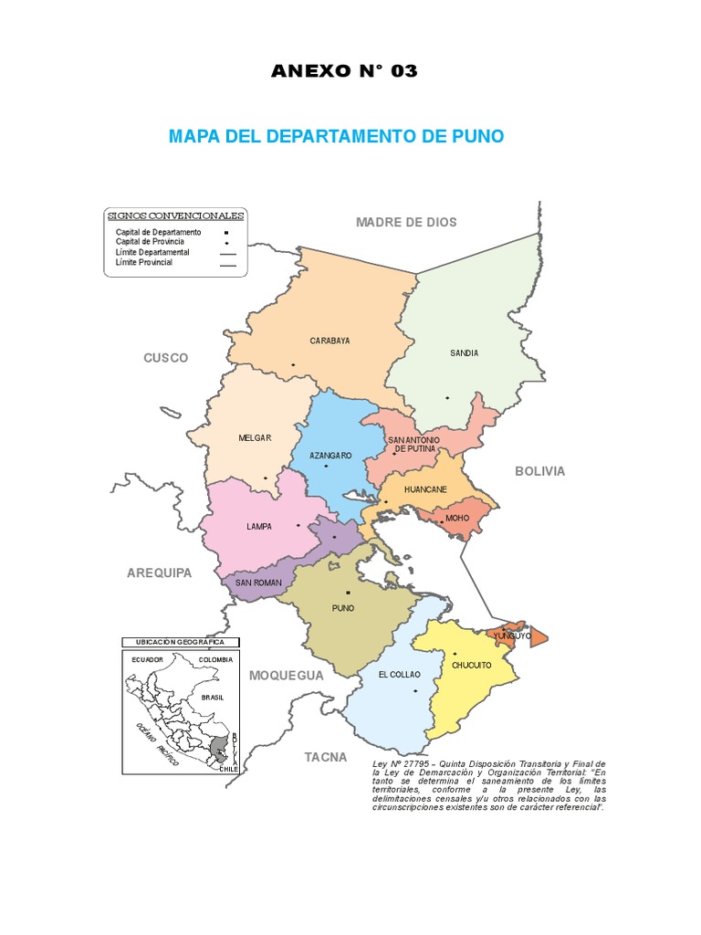 Mapa Político y Geográfico de Puno | PDF | América del Sur | Perú