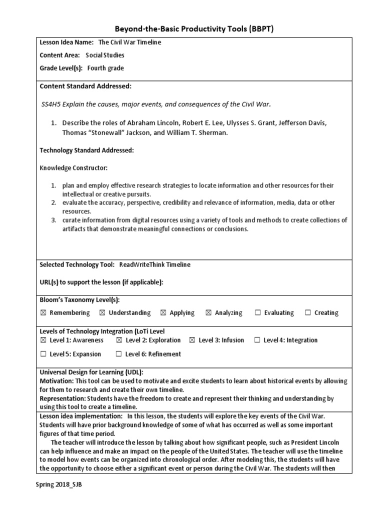 Itec 3100 BBPT Lesson Idea | PDF | Teachers | Cognition