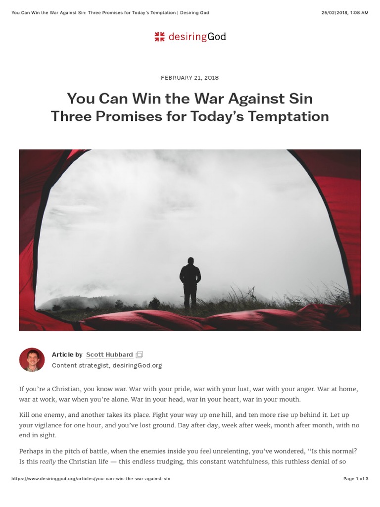 You Can Win The War Against Sin: Three Promises For Today's Temptation ...