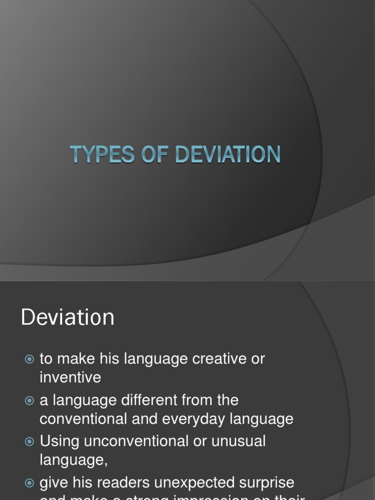 Types of Deviation | PDF | Language Mechanics | Semantics