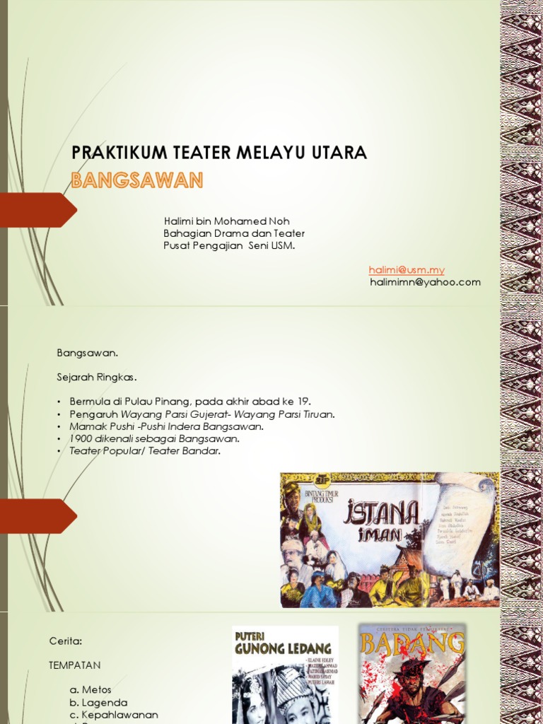 Sejarah dan Ciri Teater Bangsawan | PDF