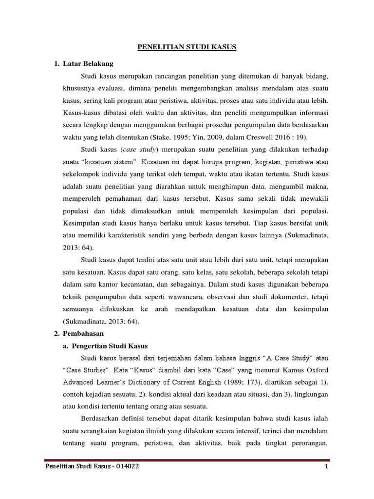 Makalah Studi Kasus Fix | PDF