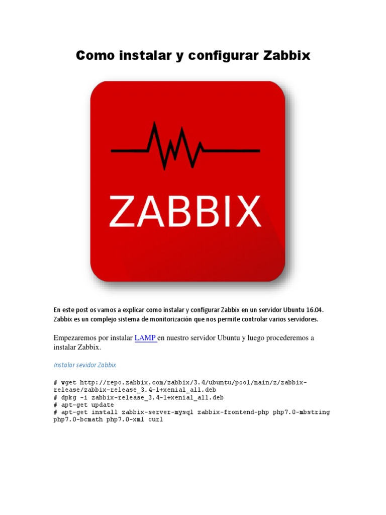 Como Instalar y Configurar Zabbix | PDF | Servidor HTTP Apache | Servidor (Computación)