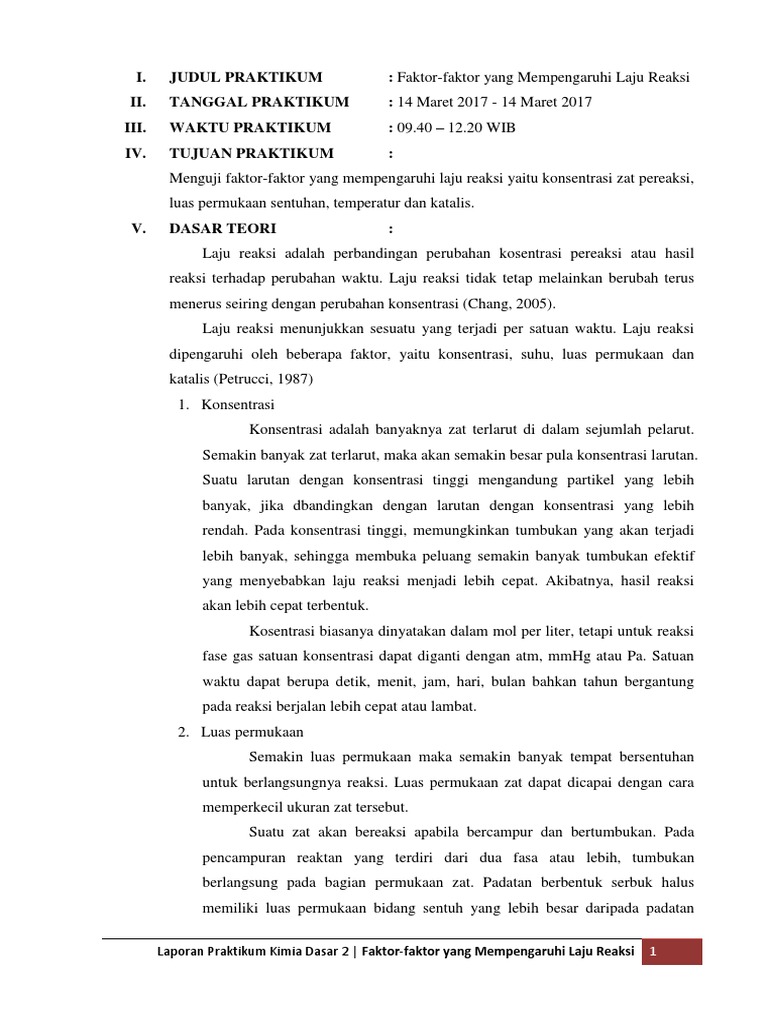 1 LAPRES Laju Reaksi | PDF