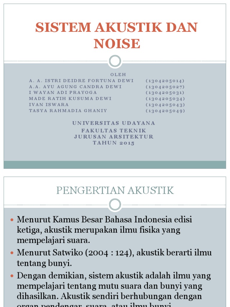 Akustik dan Kebisingan Bangunan | PDF