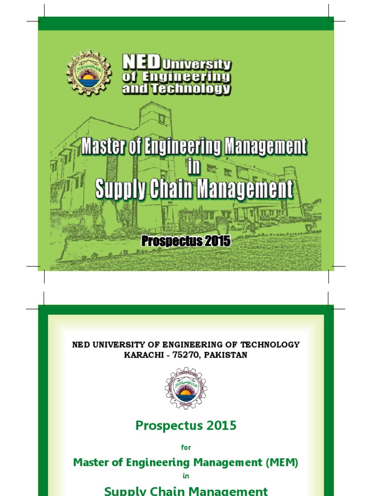 NED University MEM Supply Chain Prospectus | PDF | Supply Chain ...