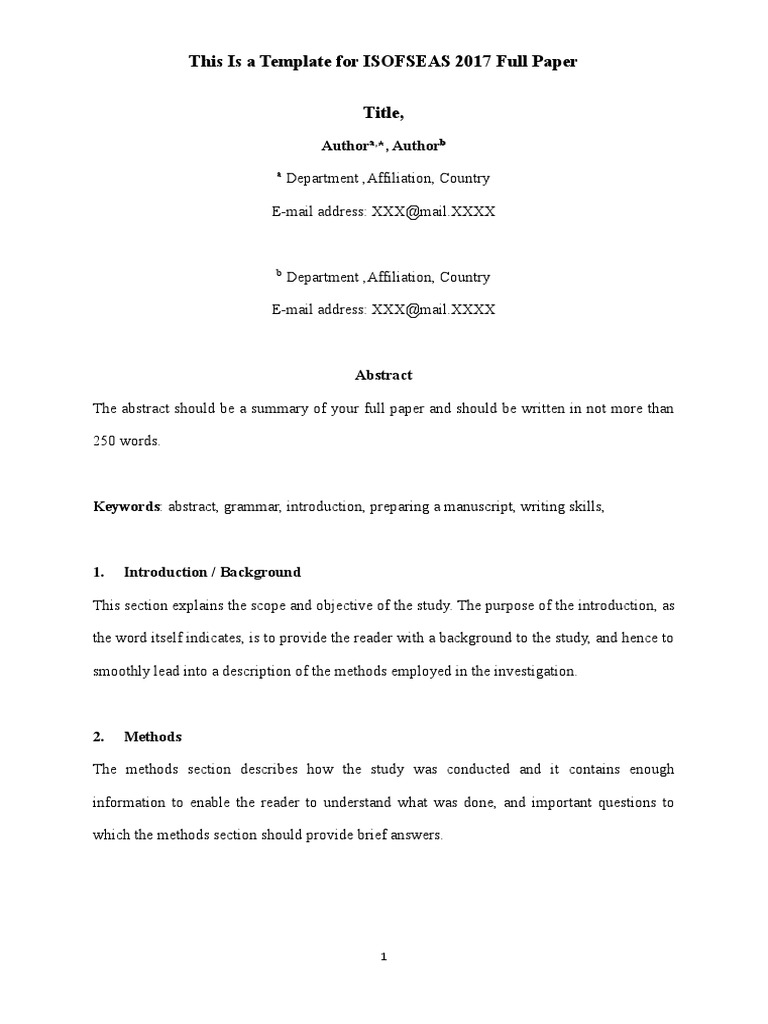 ISOFSEAS 2017 Full Paper Template | PDF | Communication | Cognitive Science