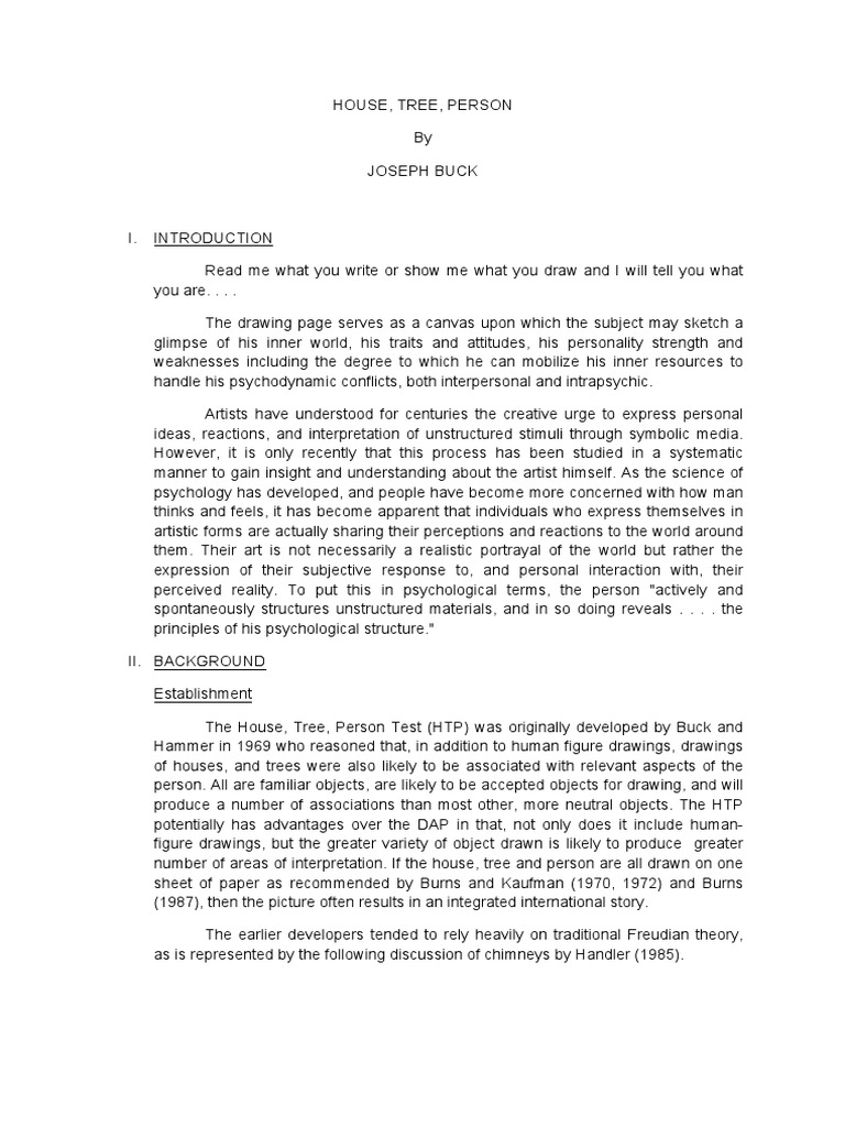 House Tree Person | PDF | Attitude (Psychology) | Drawing