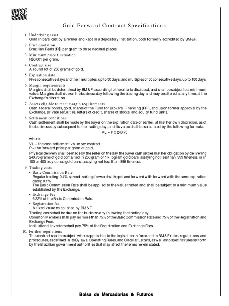 Gold Spot Contract 250g | PDF | Margin (Finance) | Stocks