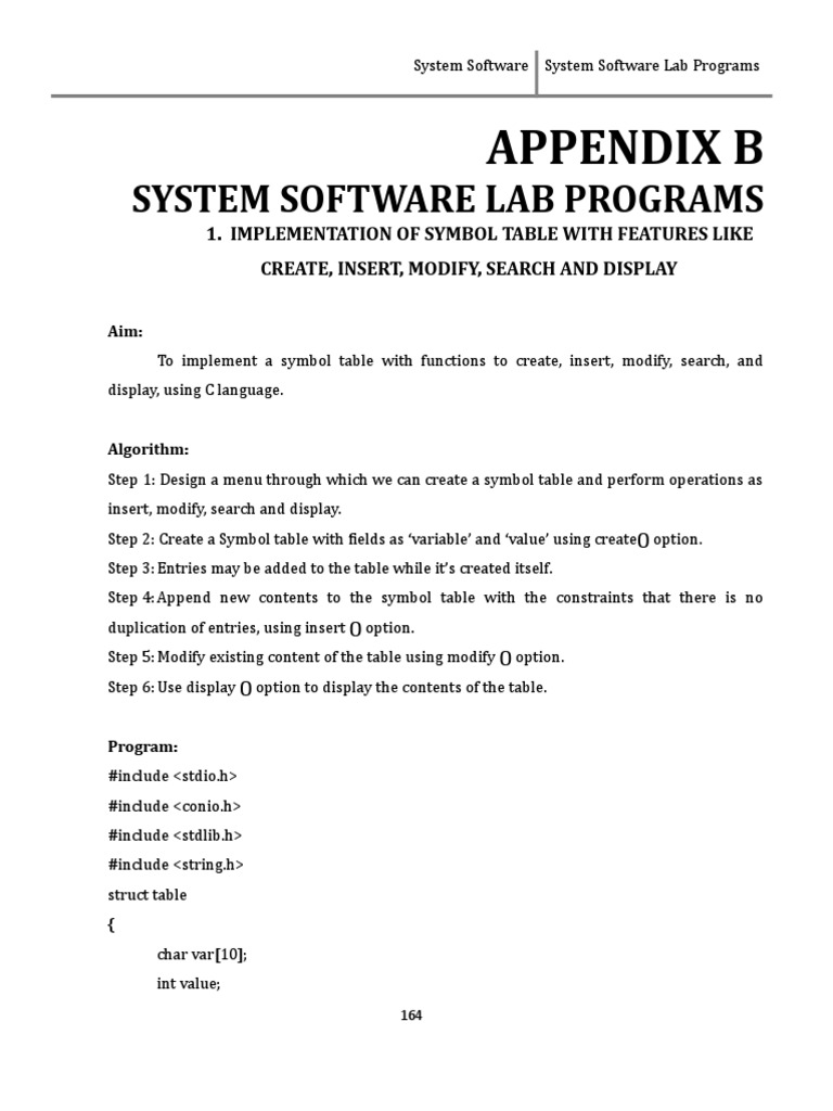 Appendix B: System Software Lab Programs | PDF | Assembly Language | C (Programming Language)