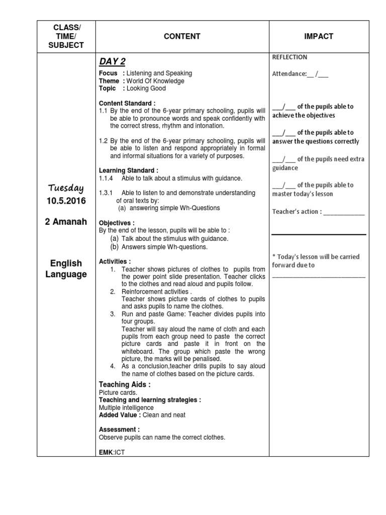 11.looking Good Lessonplans | PDF | Question | Teachers