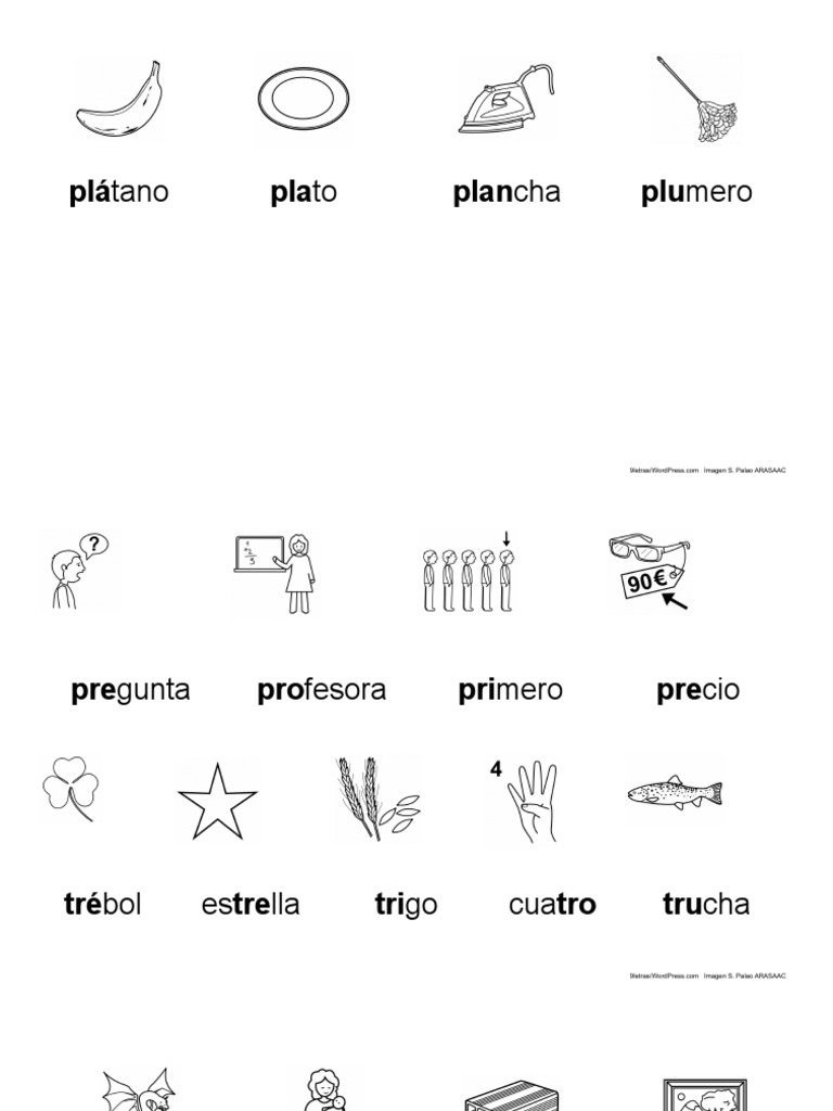 Grupos Consonánticos 2 Láminas | PDF