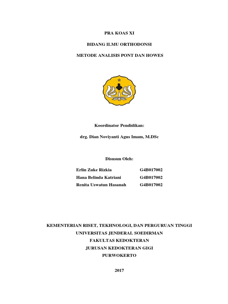 Analisis Metode Pont dan Howes Ortodonti | PDF