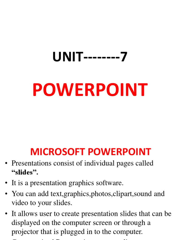UNIT 7 Powerpoint | Download Free PDF | Hyperlink | Menu (Computing)