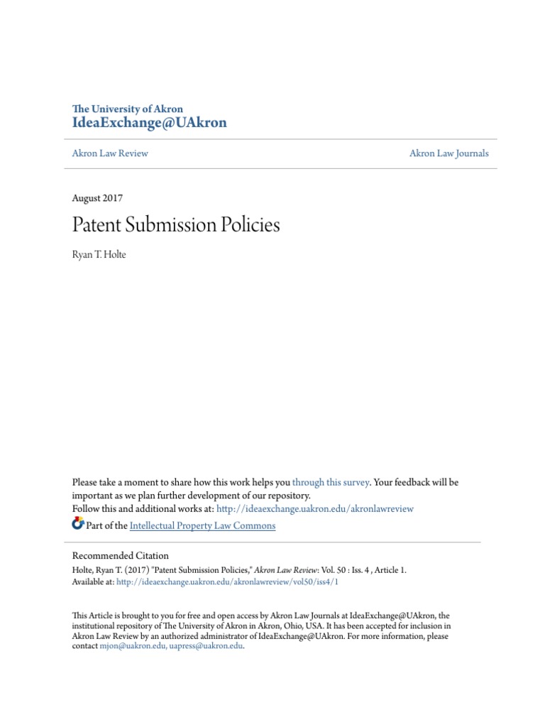 Patent Submission Policies | PDF | Patent | Invention