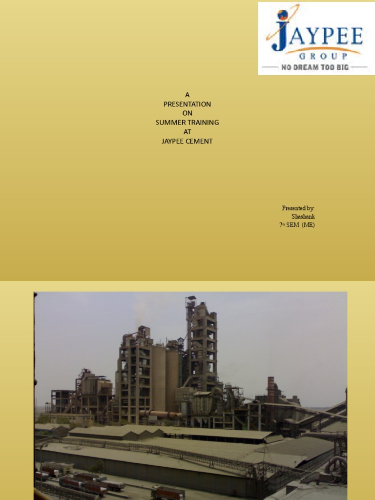 Ma Seminar On Jaypee Cement | PDF | Cement | Mill (Grinding)