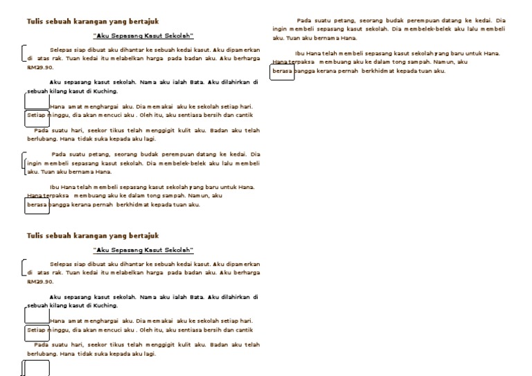 Aku Sepasang Kasut Sekolah Pdf
