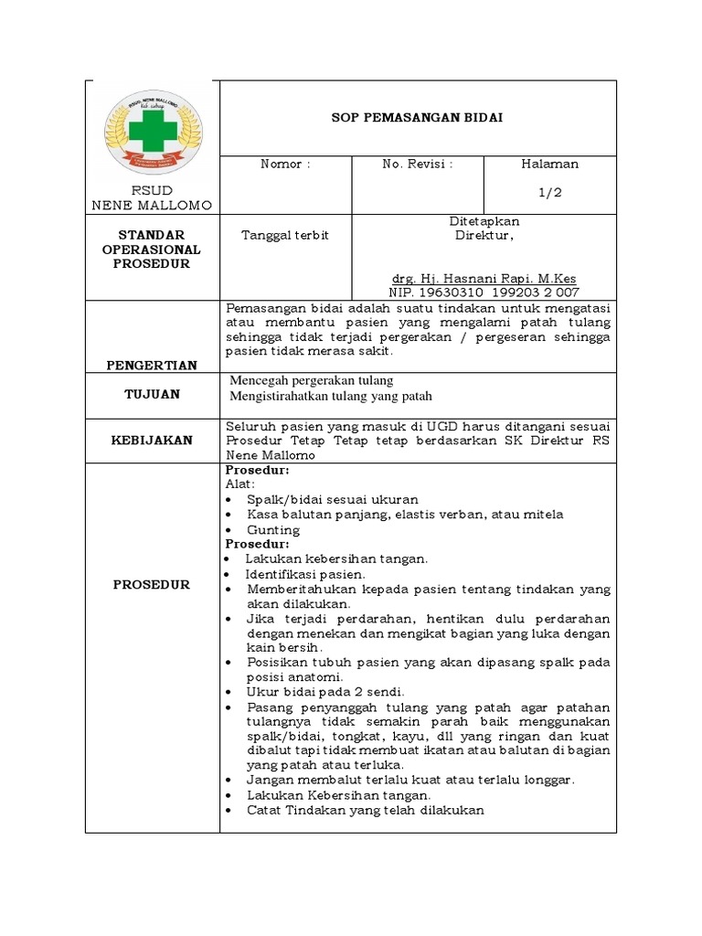 Sop Pemasangan Bidai | PDF | Sains & Matematika