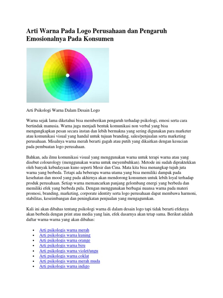 Arti Warna Pada Logo Perusahaan Dan Pengaruh Emosionalnya Pada Konsumen ...