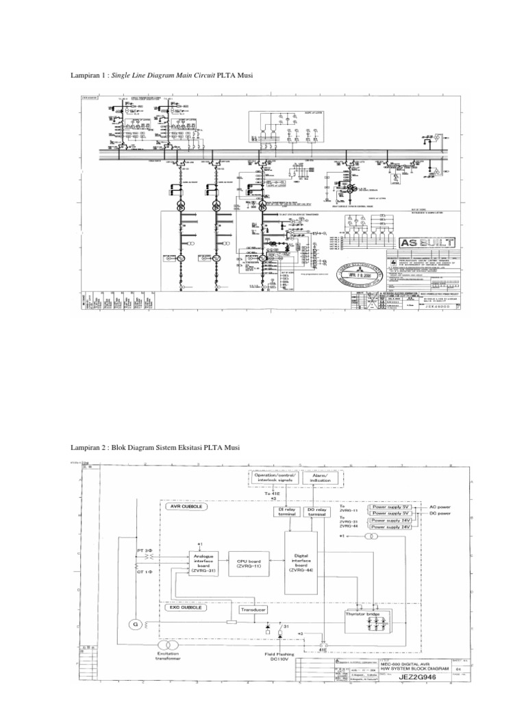 Lampiran 1: Single Line Diagram Main Circuit PLTA Musi | PDF