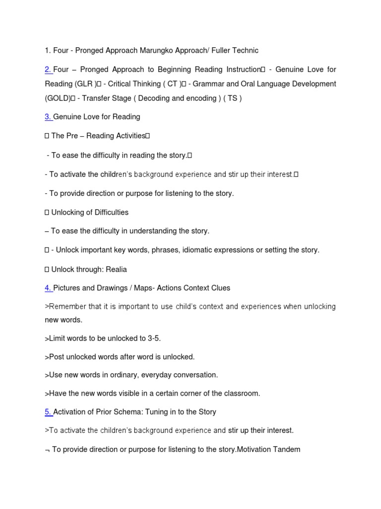 Four Prong | PDF | Consonant | Reading (Process)